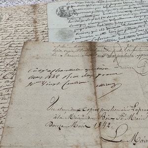 1800s French Document Paper, Original, Handwritten, Calligraphy ...