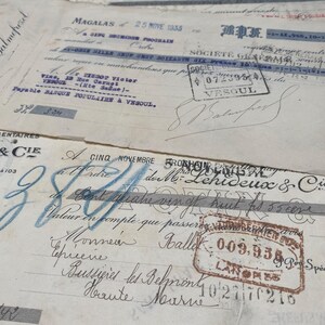 5 Original French Receipts, Lettres De Change, Order of Payment ...