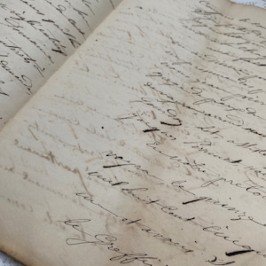 1851 Document, Original French Antique Papers, Manuscripts, Handwritten ...