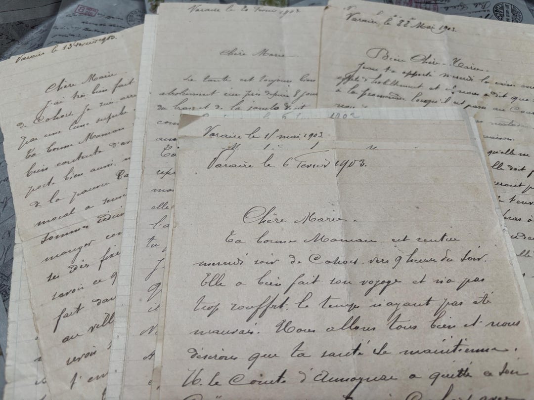 15 Handwritten French Letters to Marie, a Schoolgirl, From Her Papa ...