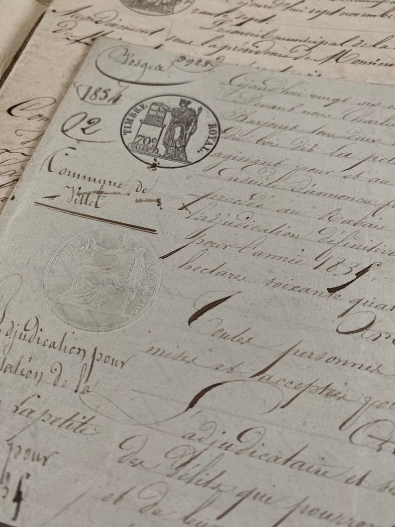 1800s French Document Paper Original Handwritten - Etsy