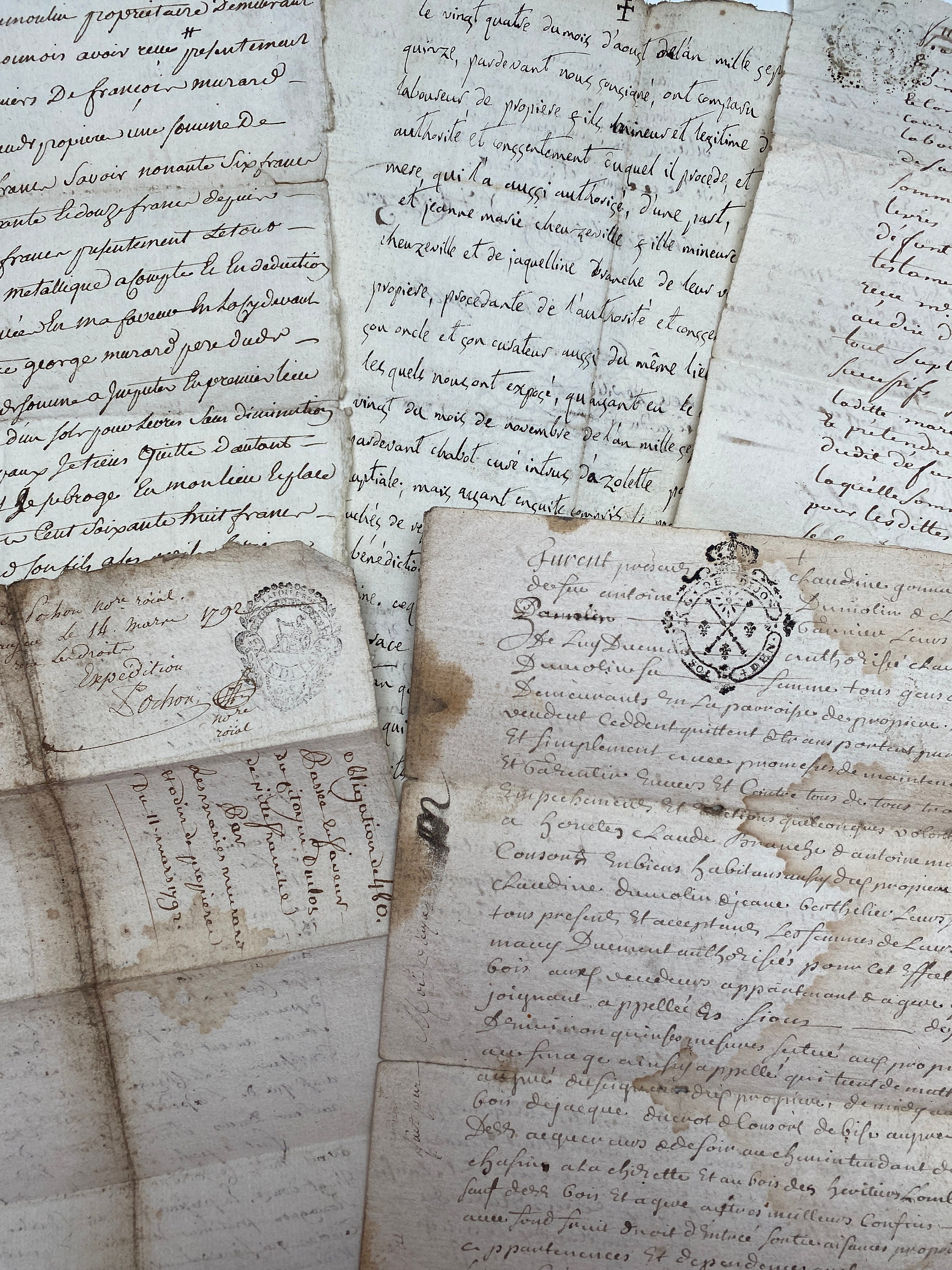 Six Original French Documents From the 1700s Handwritten - Etsy