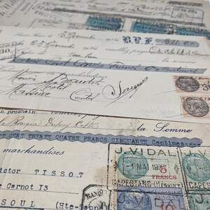 5 Original French Receipts, Lettres De Change, Order of Payment ...