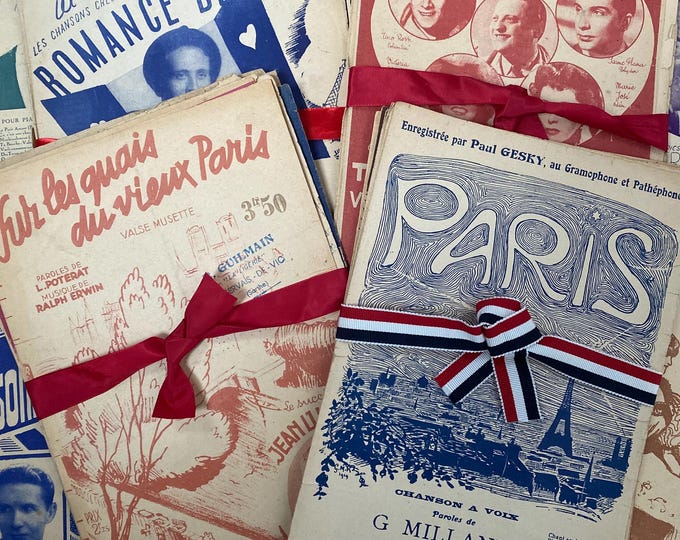 10 Original French Vintage Music Scores, 1900s Piano Sheet Music ...