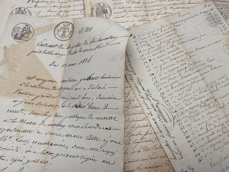 1800s French Document Paper Original Handwritten - Etsy