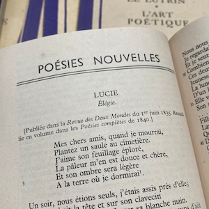 3 French Vintage Books, Classiques Larousse, Purple, 1930s to 1950s ...