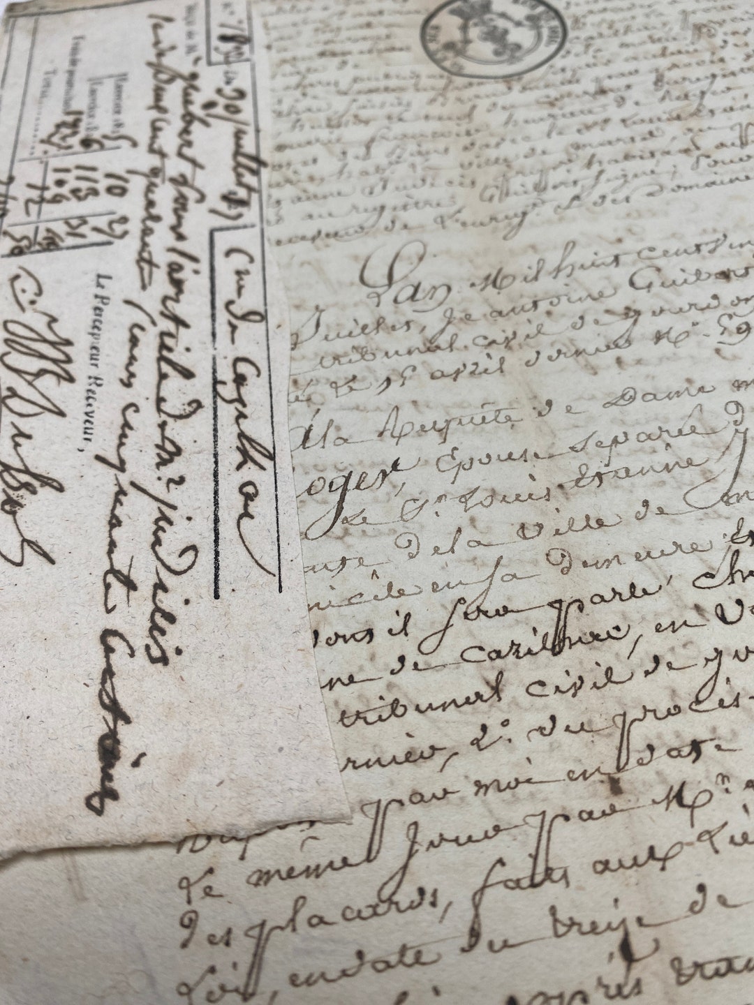 1827 Handwritten French Notary Document, Antique Papers, Original ...