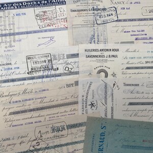 5 Original French Receipts, Lettres De Change, Order of Payment ...