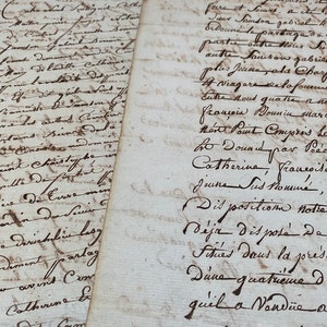 Two 1700s Antique French Documents, Manuscripts, Handwritten Antique ...