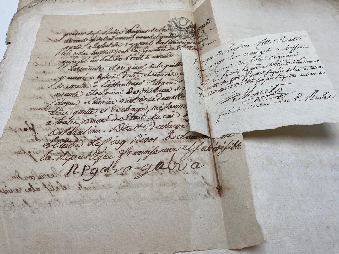 One 1700s French Antique Notary Manuscript, Original Old Handwritten ...