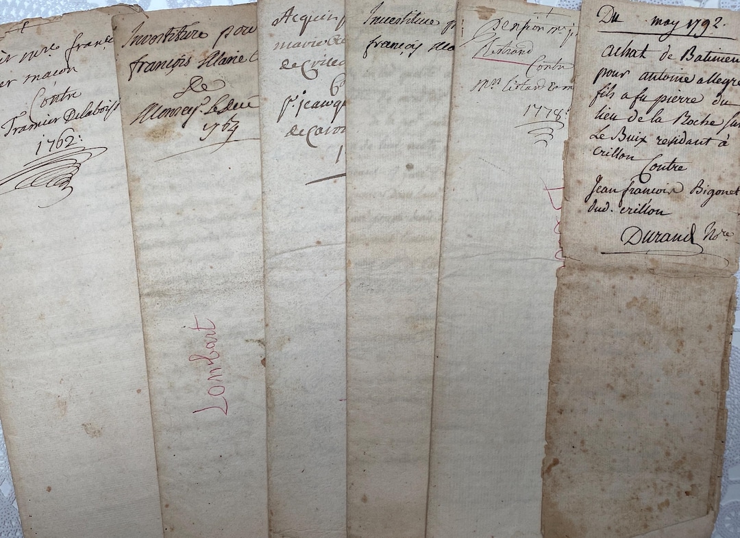 Collection of 6 Antique French Manuscripts From the 1700s, Original ...