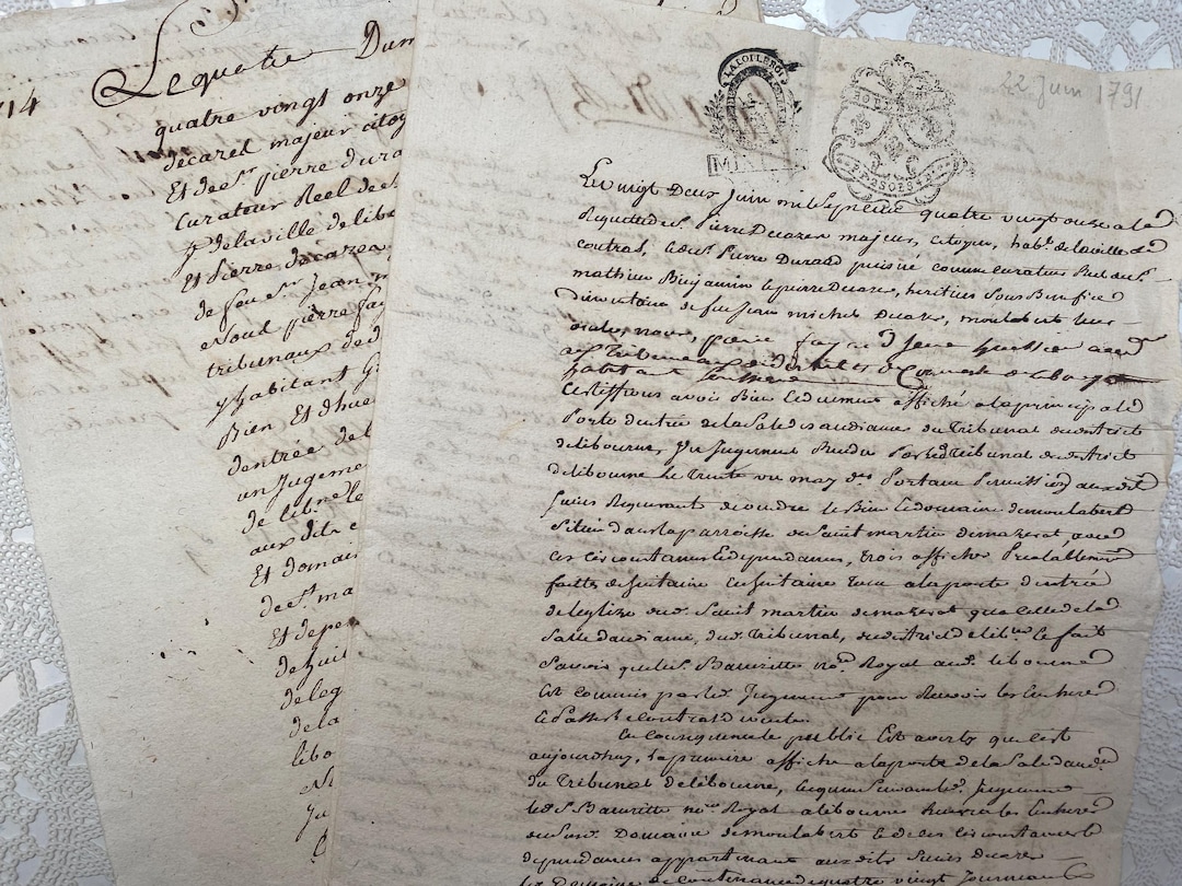Two 1700s Papers {bundle 3} French Antique Documents, Manuscripts ...