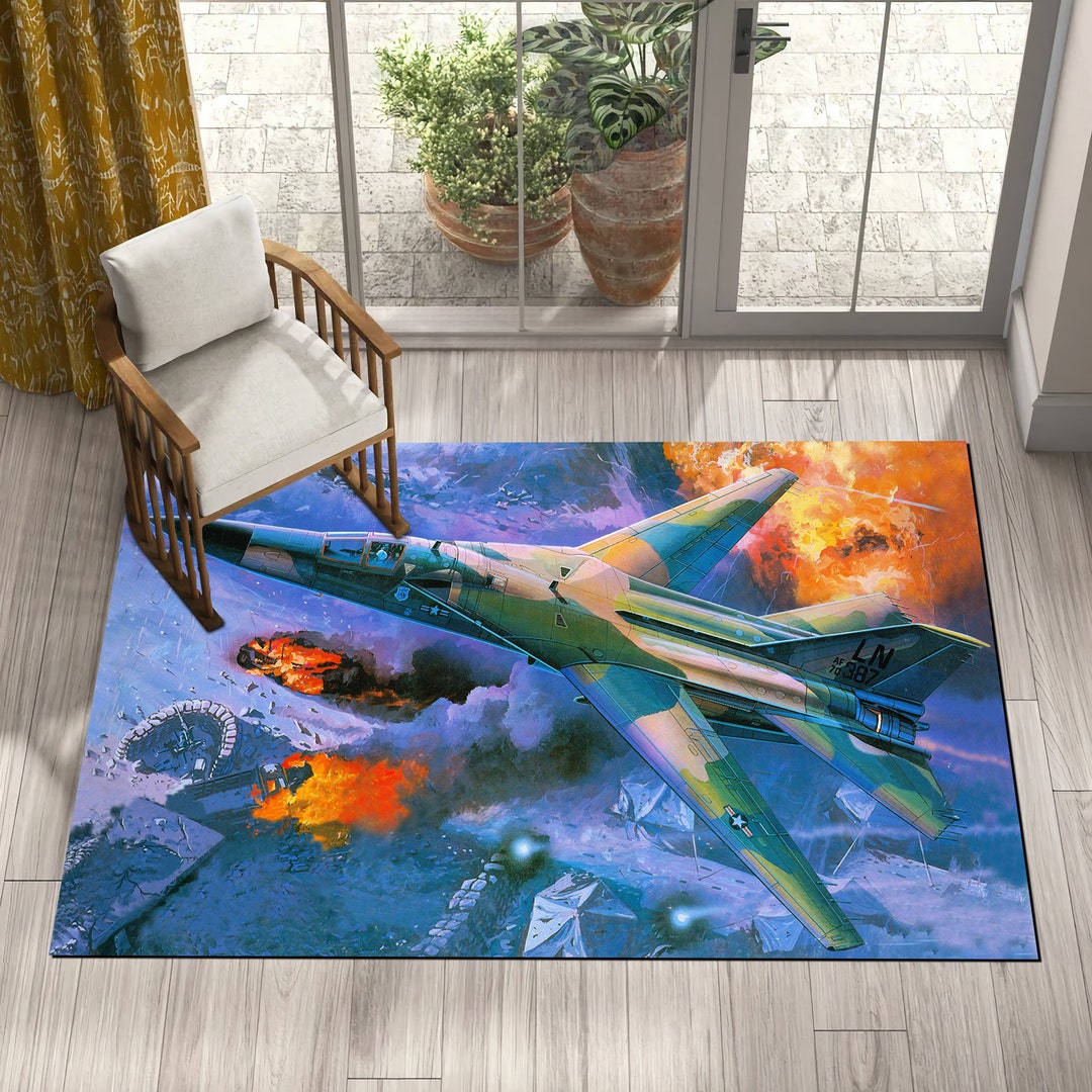 War Plane-airplane-topgun-aircraft-military Design Rug, Boys Room Rug ...