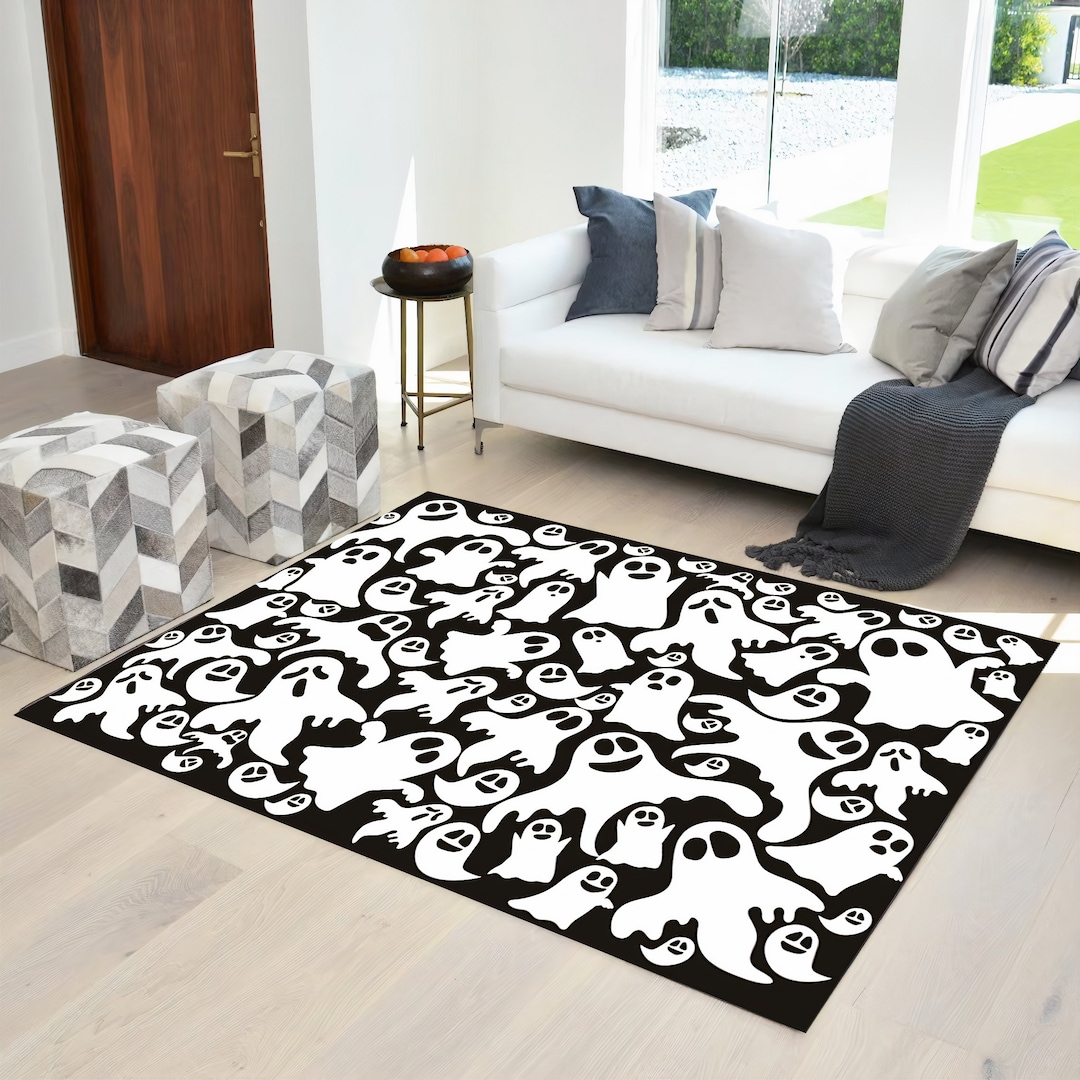 Funny Ghost Rughallowen Rugcute Ghost Rugspooky House - Etsy