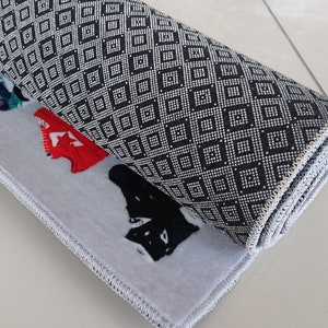 Virgil Grey Rug Black White Rug Black Rug Virgil Rug - Etsy