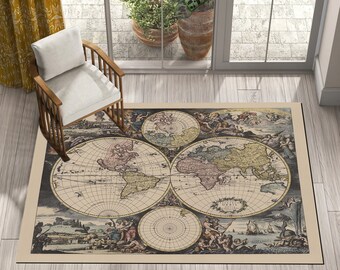 Antique Map Rug - Etsy