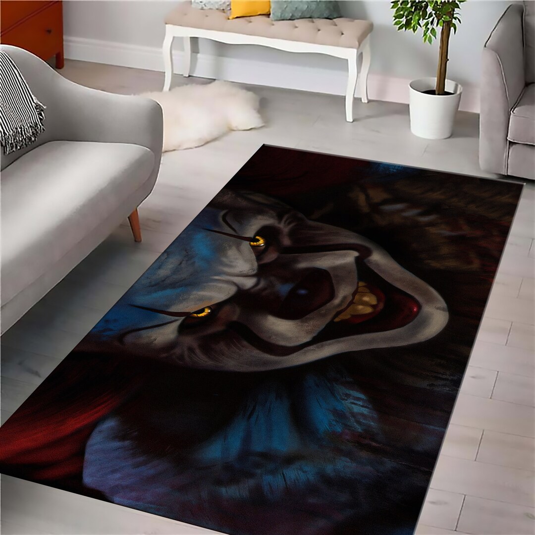 Horror Area Rug, Pennywise Rug, Modern Rug, Decor Rug, Area Rug, Living ...