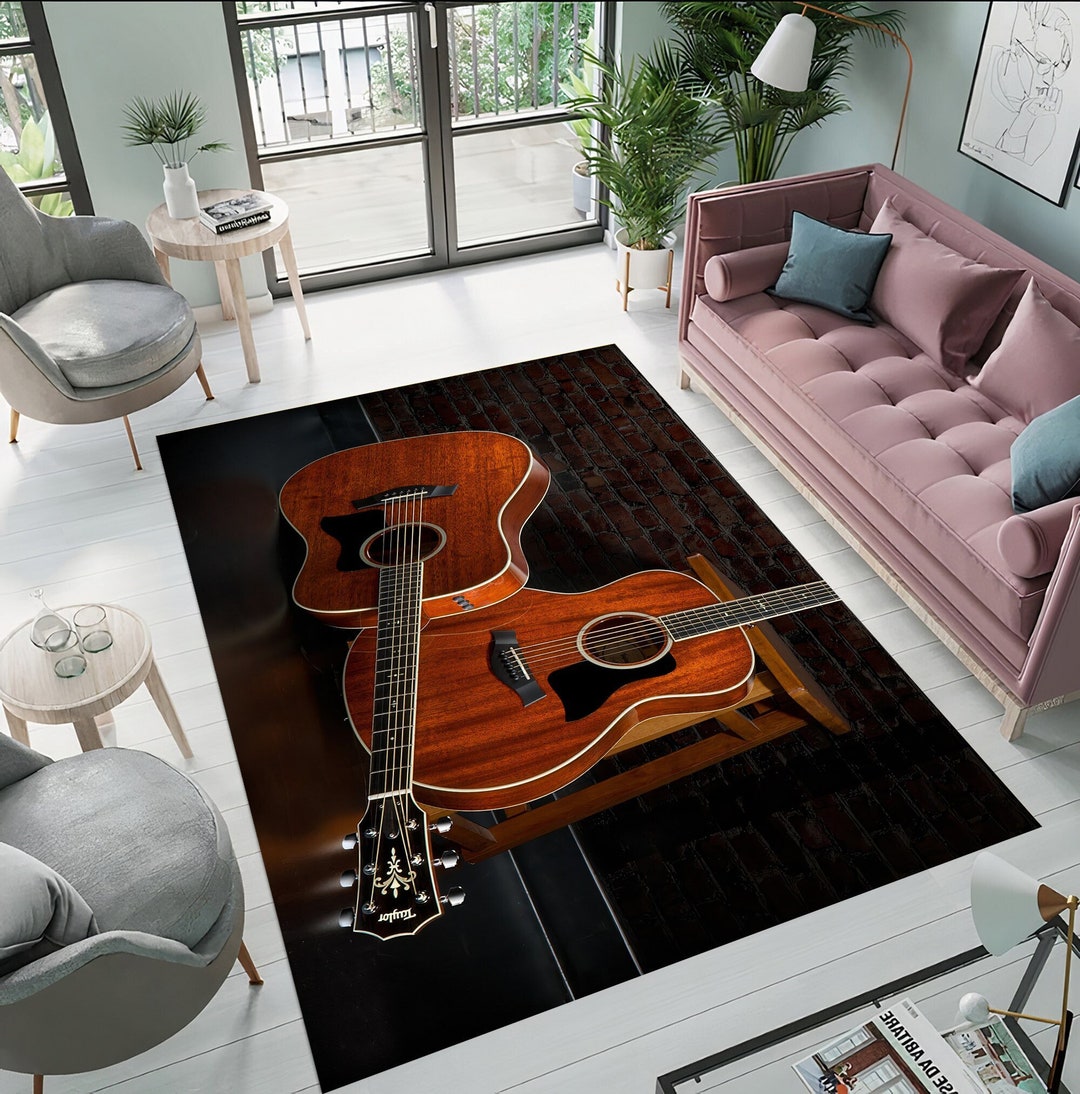 Guitar Rug, Music Rug, Instrumental, Music-entertainment Carpet, Fan ...