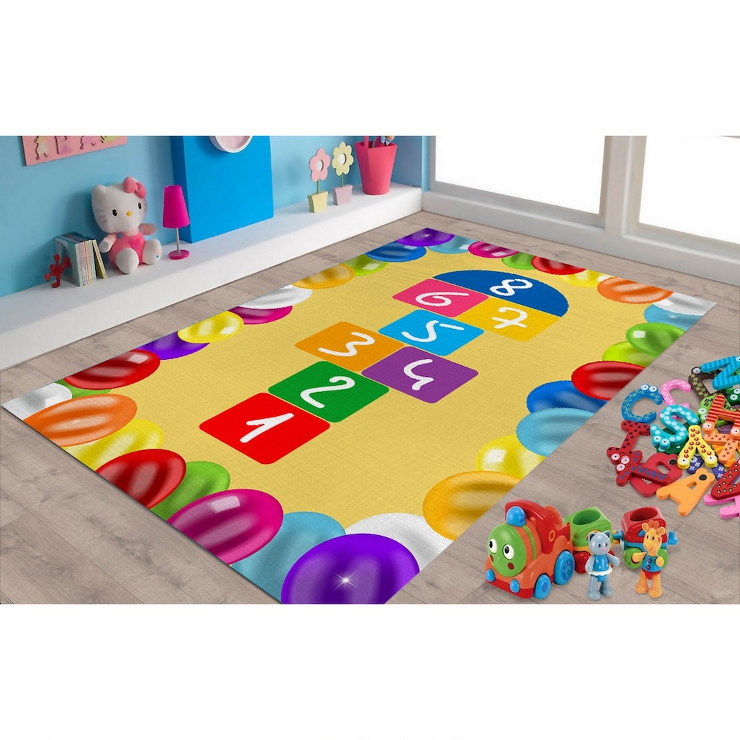 Personalized Rug, Kids Rug, Hopscotch Rug, Girl Rug, Customized Rug ...