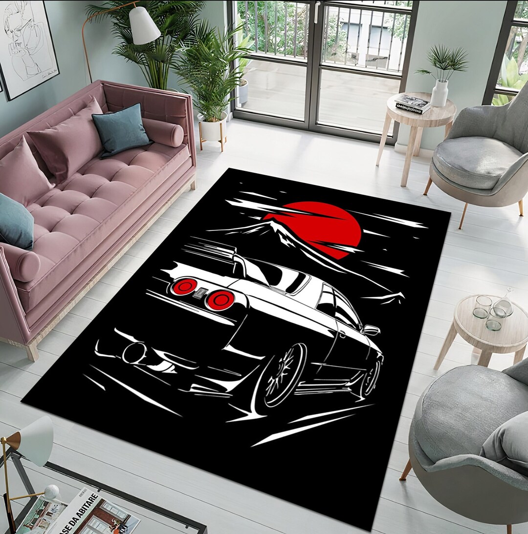 Racing Car Rug, Dark Night Rug, Aesthetic Rug, Soft Rug, Living Room ...