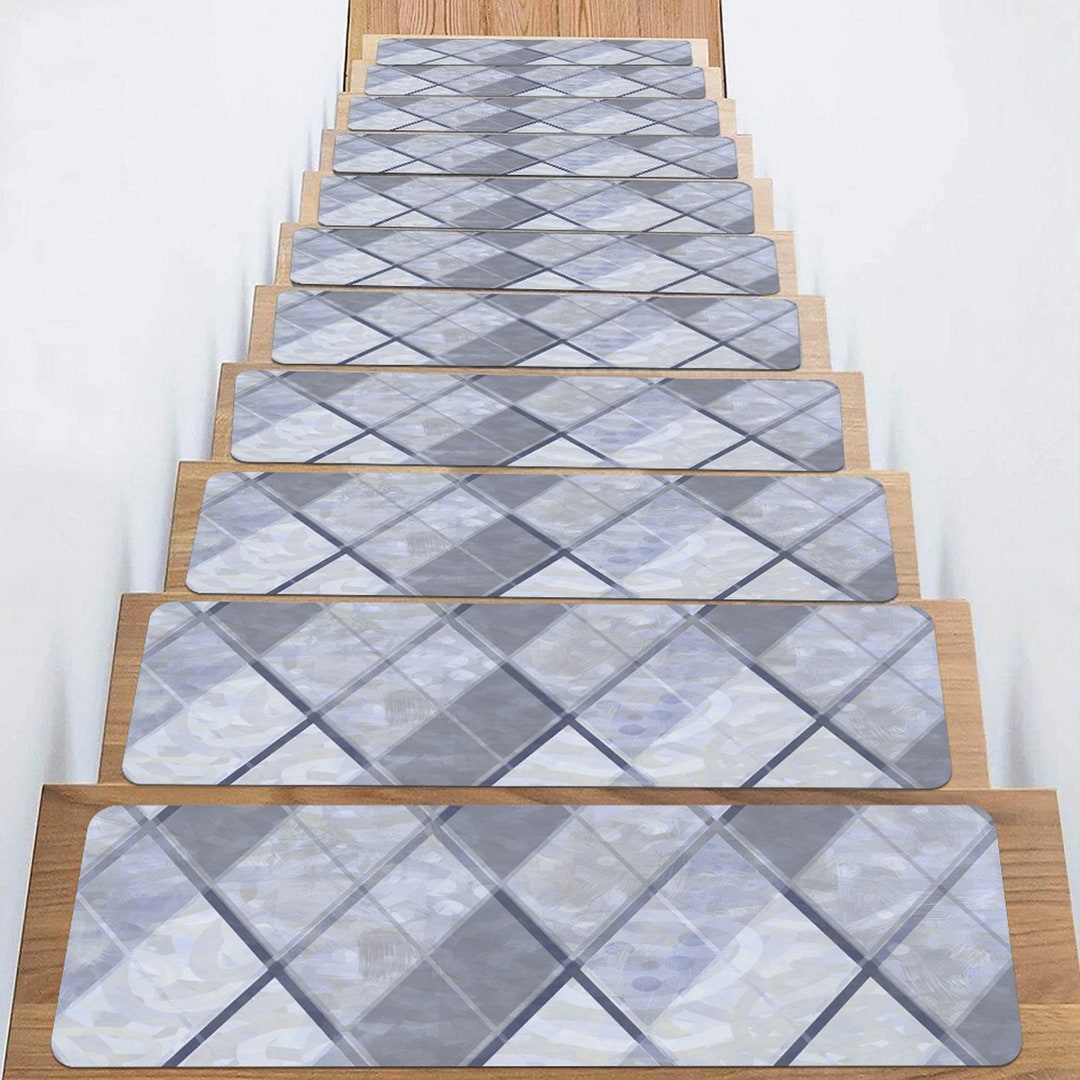 Gray Design Stair Tread Rug,stair Runner Rug,roll Runner,modern Stair ...