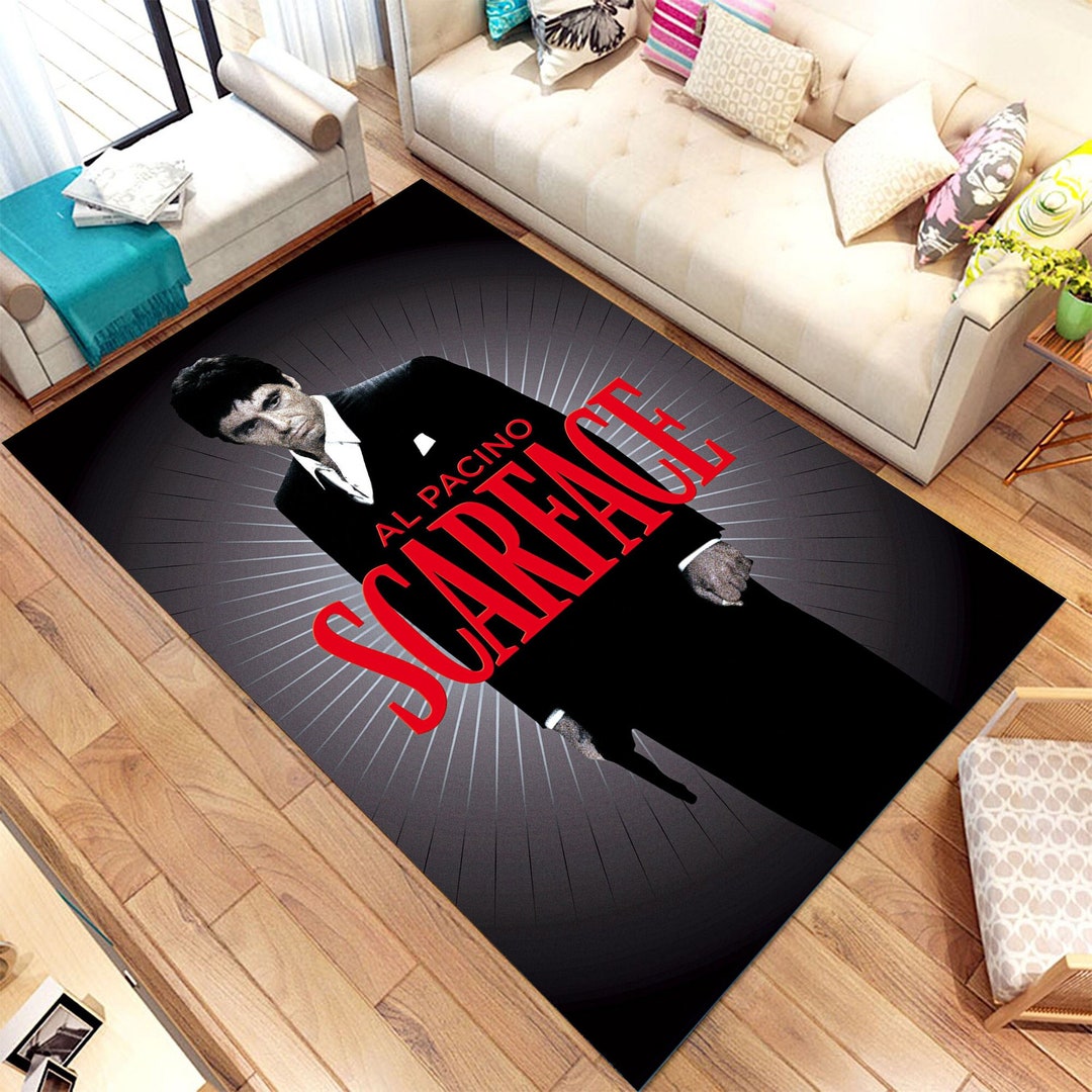 Scarface Rug Tony Montana Rug Gray Rug Fan Carpet Area - Etsy