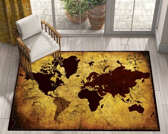 Old World Map Rug - Etsy