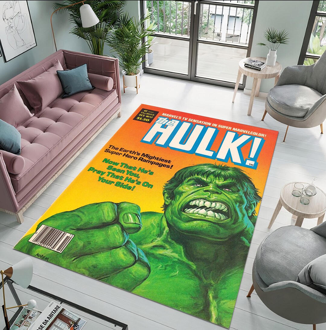 Hulk Decor Rug,cartoon Rug,comics Rug,gift for Him,decorative Rug,boys ...