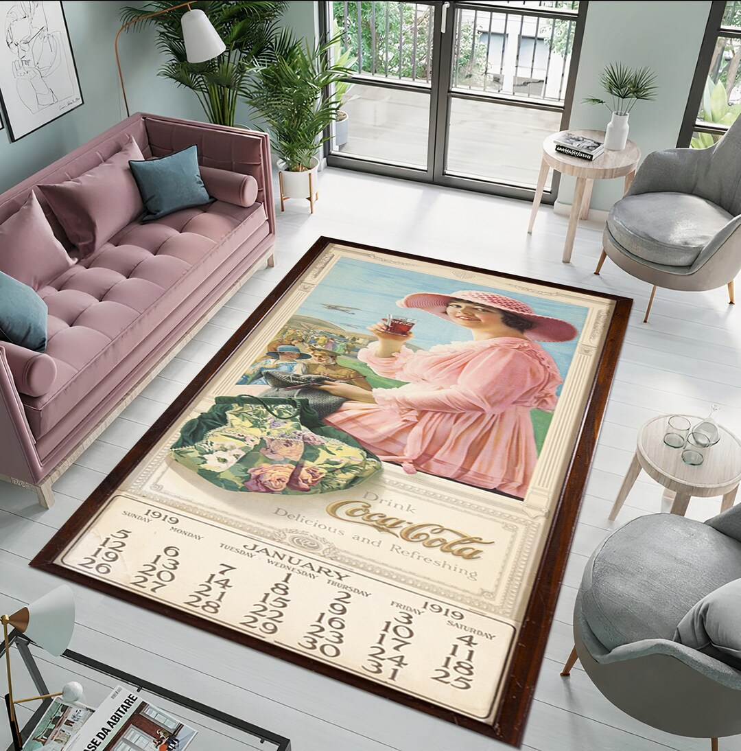 Coca Cola Rug,calendar Rug,living Room Rug,home Decor Rug,custom Rug ...