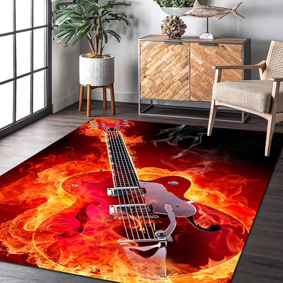 Guitar Design Rugs, Guitar Carpet, Fan Carpet, Area Rug, Popular Rug ...