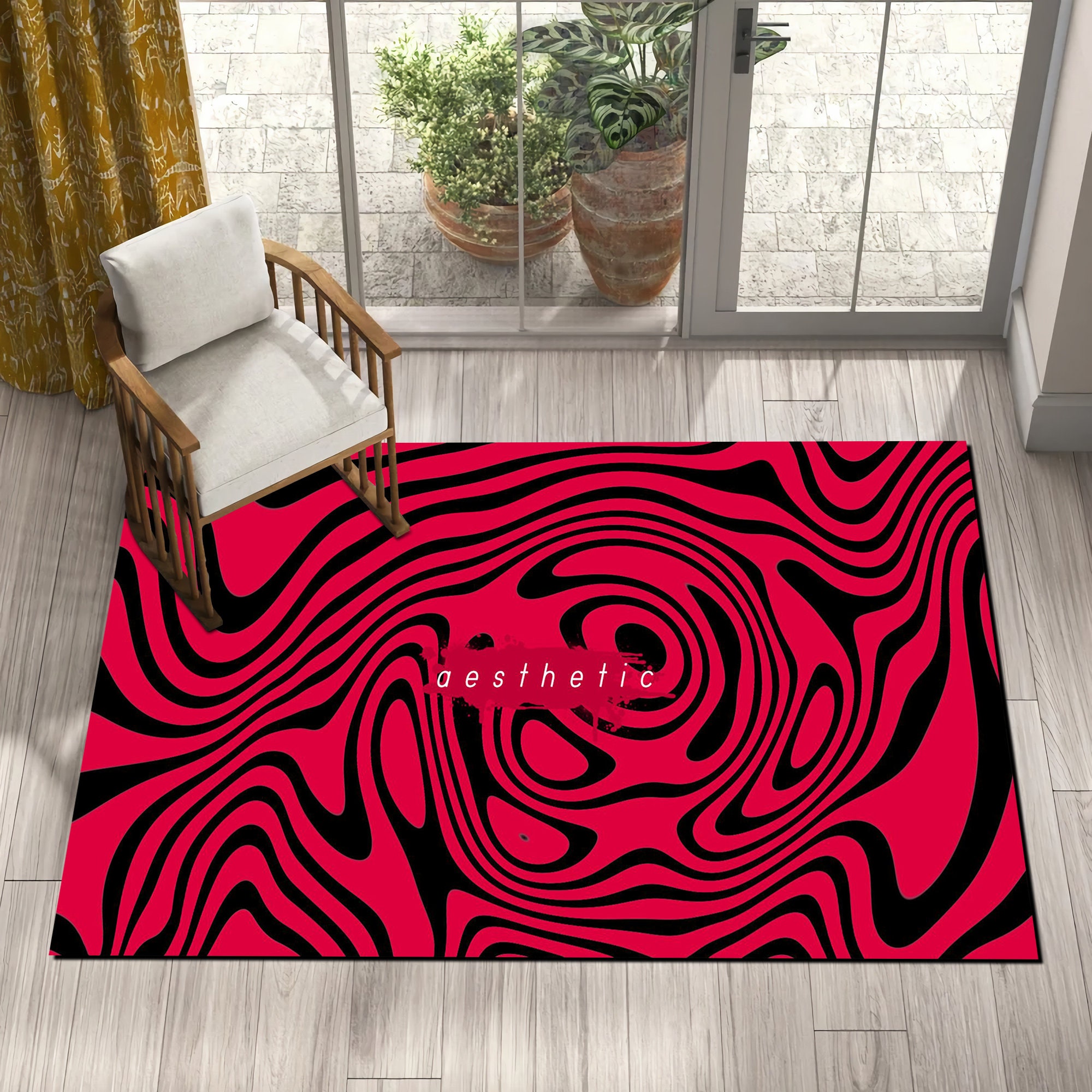 Modern Rug Red