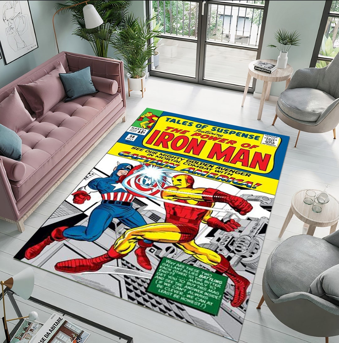 Iron Man Decor Rug,legend Cartoon Rug,comics Book,movie Comics Rug,boy ...
