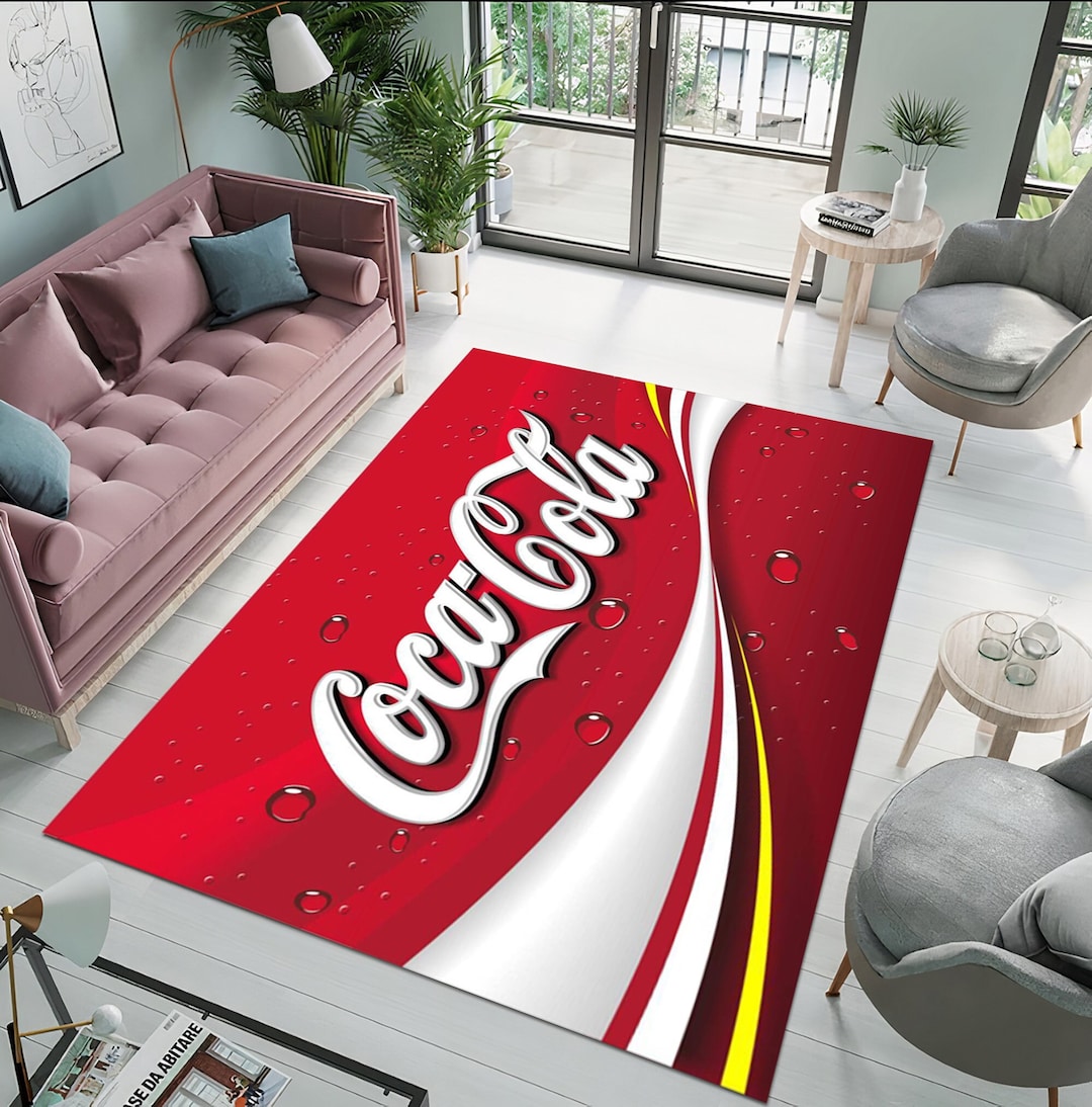Coca Cola Rug,abstract Rug,coca Coca Retro,custom Rug,coke Rug,home ...