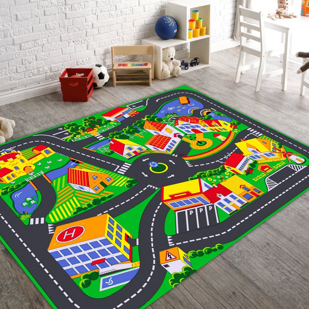 Down-town Rug,nursery Rug,road Rug,city Rug,children Rug,boy Room Rug ...