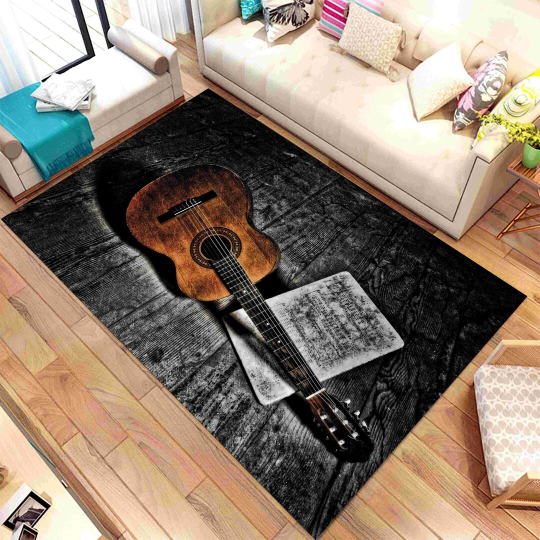 Guitar Rug, Guitar Design Carpet, Fan Carpet, Area Rug, Popular Rug ...