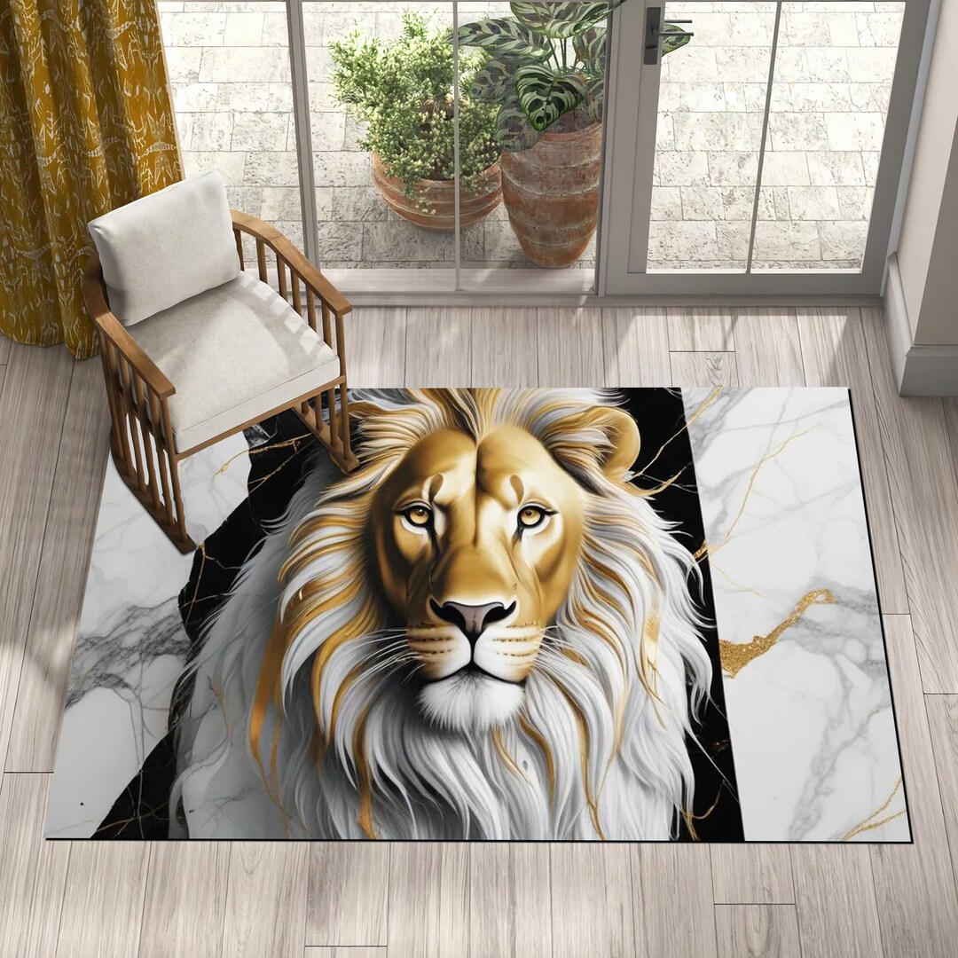Lion Rug,family Lion Rug,animal Decor Rug,living Room Rug,gift for Him ...