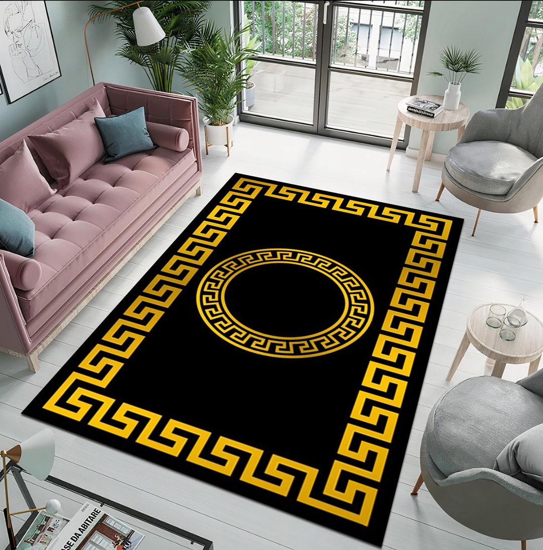 Ancient Greek Wave Pattern Rug, Roman Meander Pattern, Medusa Carpet ...
