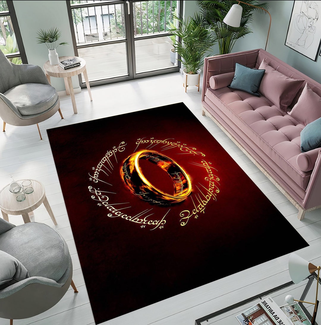 Lord of the Rings Rug, Red Rug, Movie Rug, Rug for Living Room, Fan ...