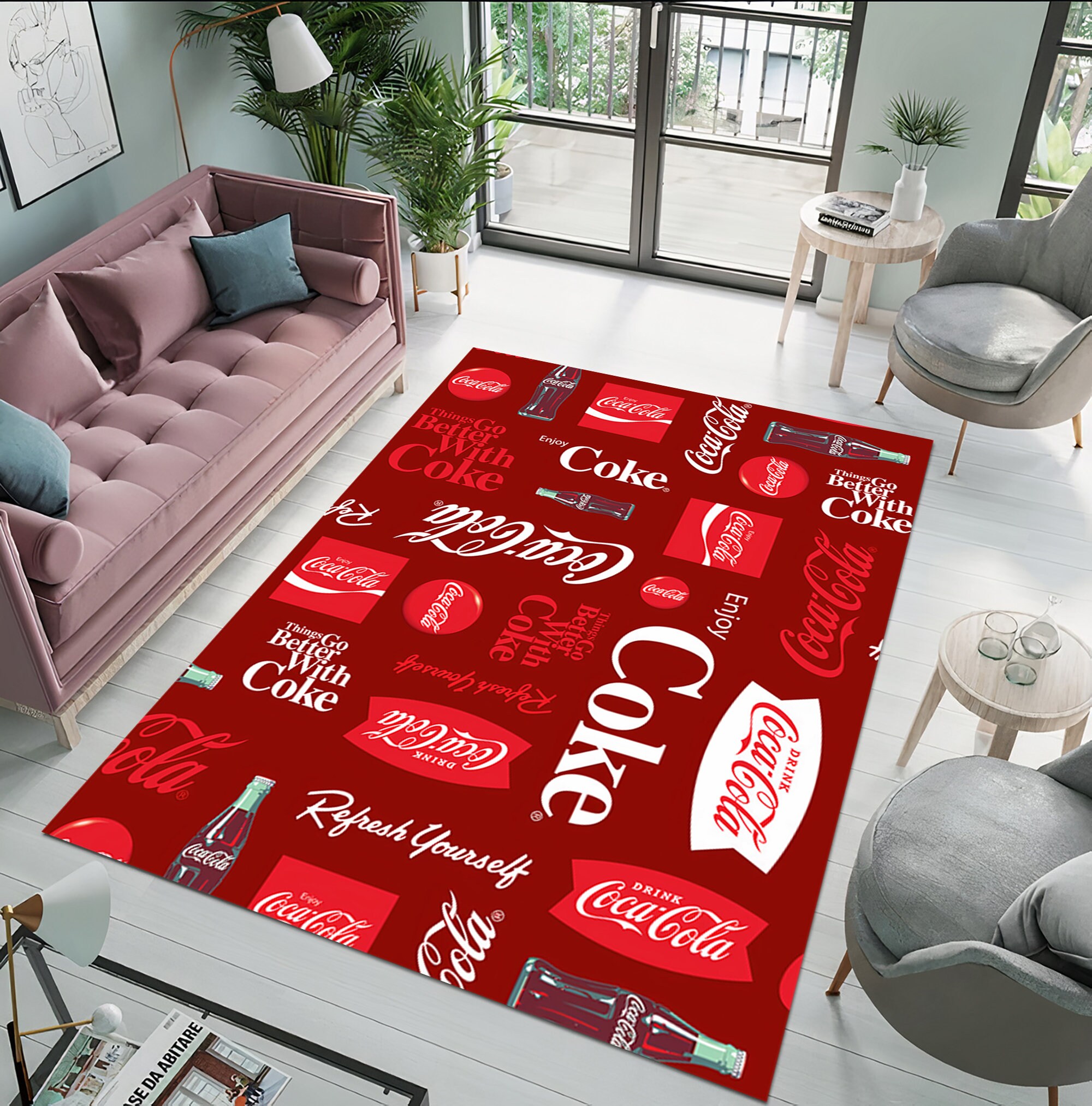 Coke Rug Retro Rug Coca Cola Rug Coca Cola Vintage Area - Etsy