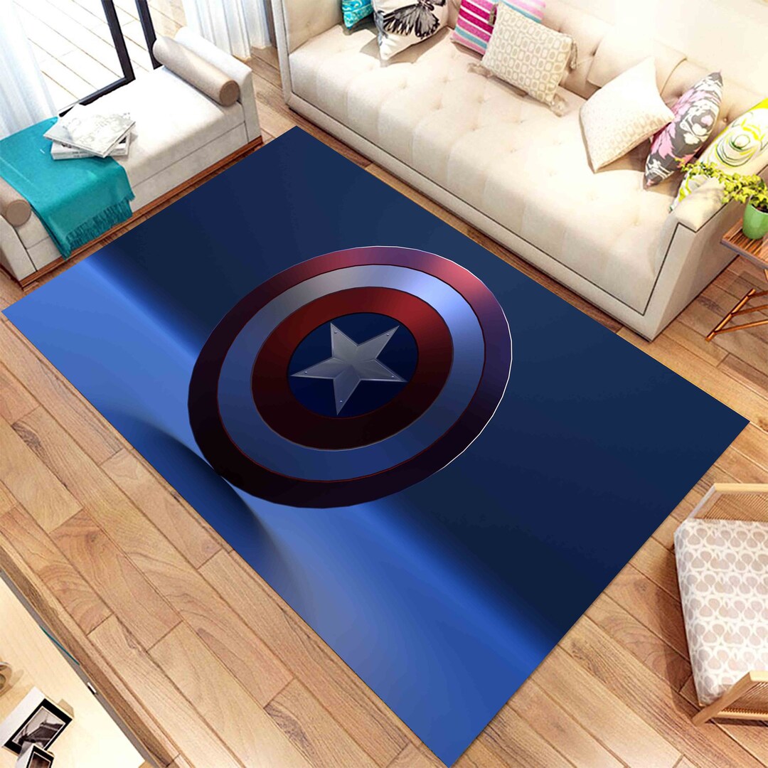 Captain America Shield Rug,boy Room Rug,custom Area Rug,anti-slip Floor ...