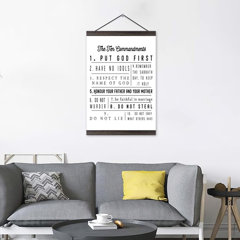 The Ten Commandments Scroll – Biblical Wall Art, Religious Home Decor ...