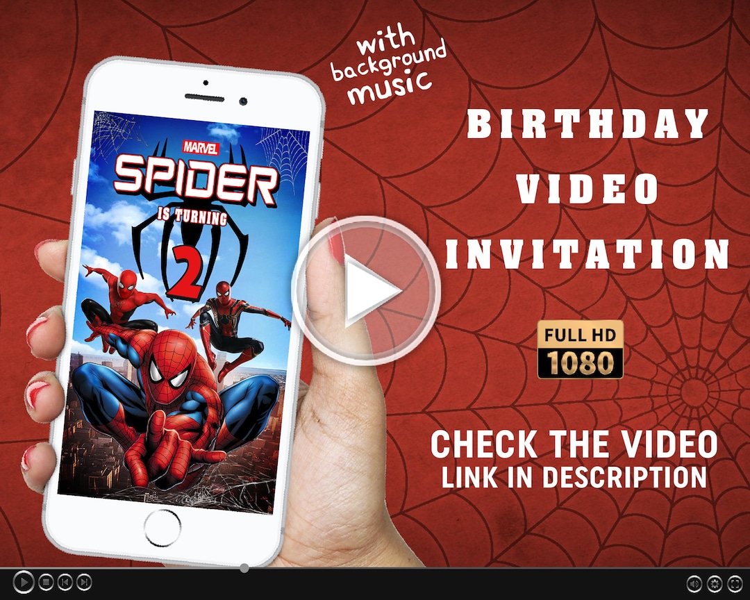 Spiderman Invitation Spiderman Animated Invite Spiderman - Etsy