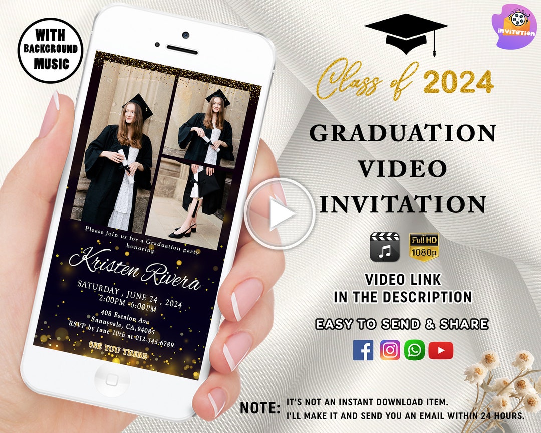 Graduation Invitation 2024 Senior Graduation Announcement Electronic ...