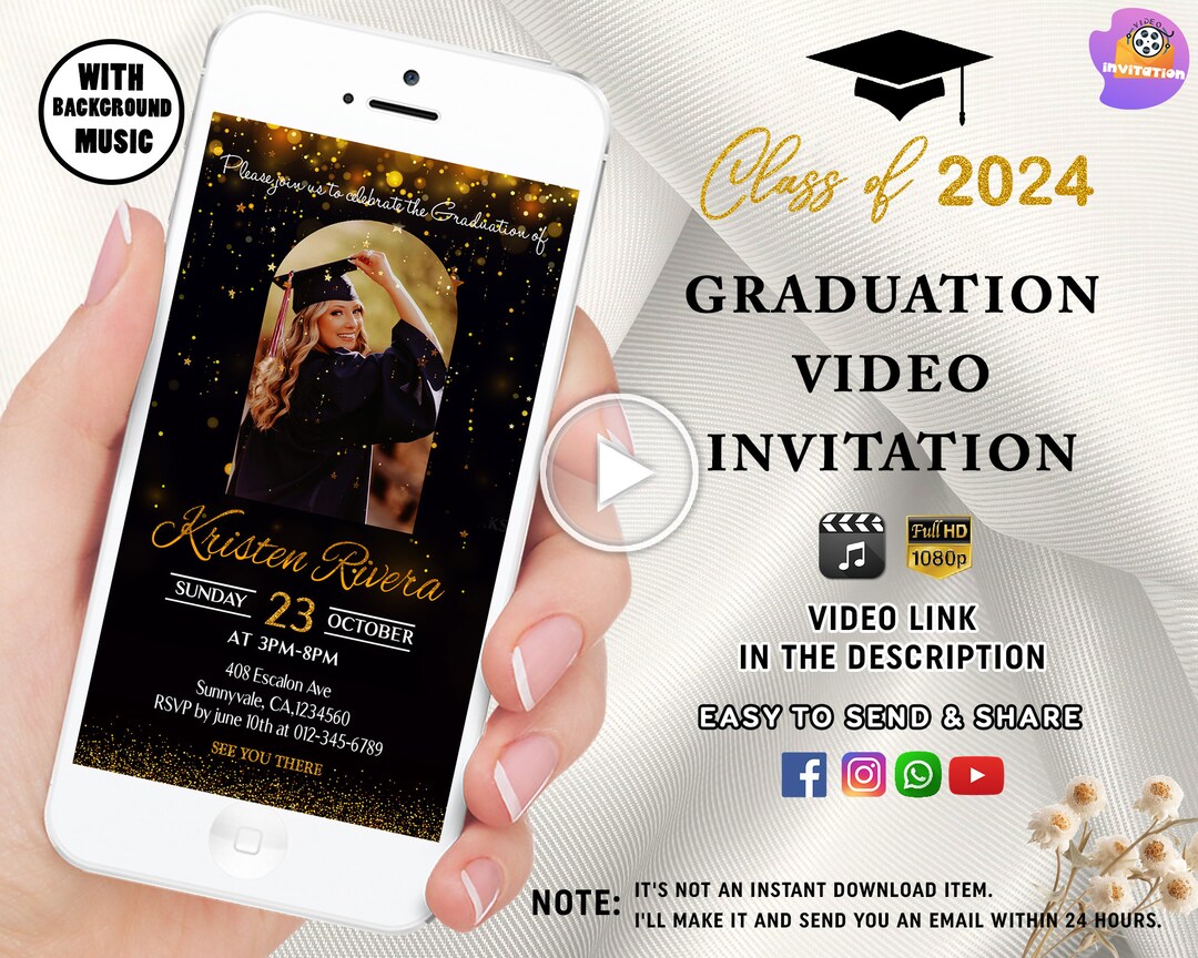 Senior Graduation Announcement High School Graduation Electronic Photo ...