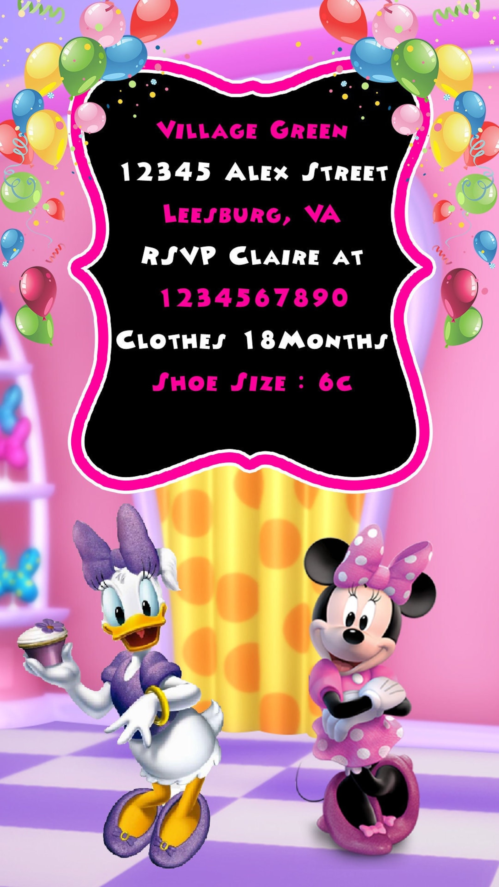 Minnie Mouse Birthday Invitation Minnie Mouse Invitation Oh - Etsy