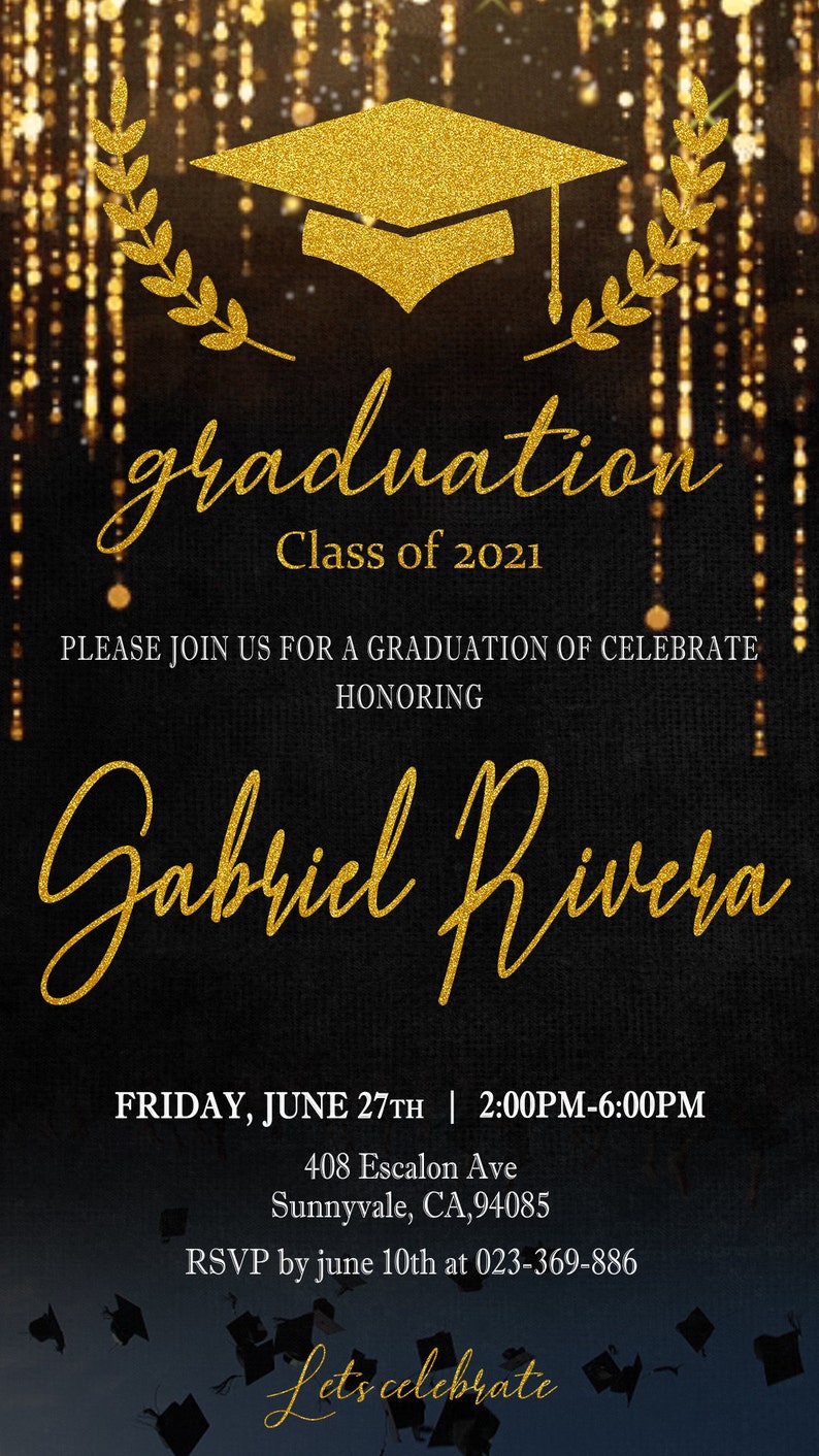 Simple Graduation Invitation Digital Graduation Party - Etsy