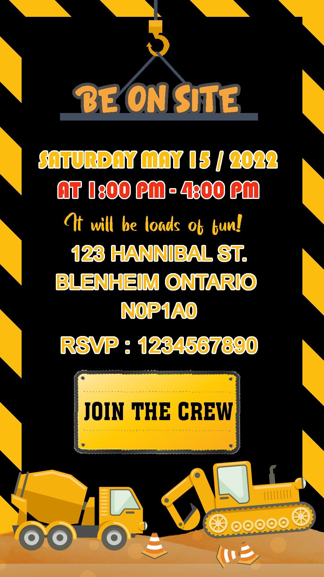 Construction Invitation Construction Birthday Invitation - Etsy