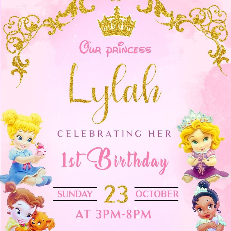 Princess Animated Invitation Baby Princess Invitation - Etsy