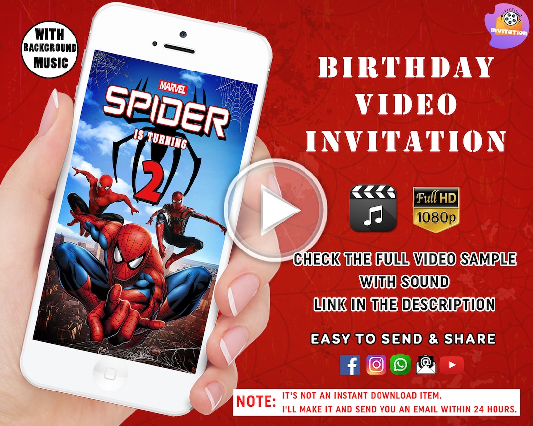 Spiderman Invitation, Spiderman Animated Invite, Spiderman Birthday ...