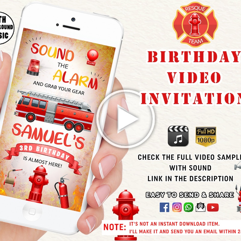 Firetruck Birthday - Etsy